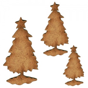 Christmas Tree MDF Wood Shape 3 for altered art and craft project